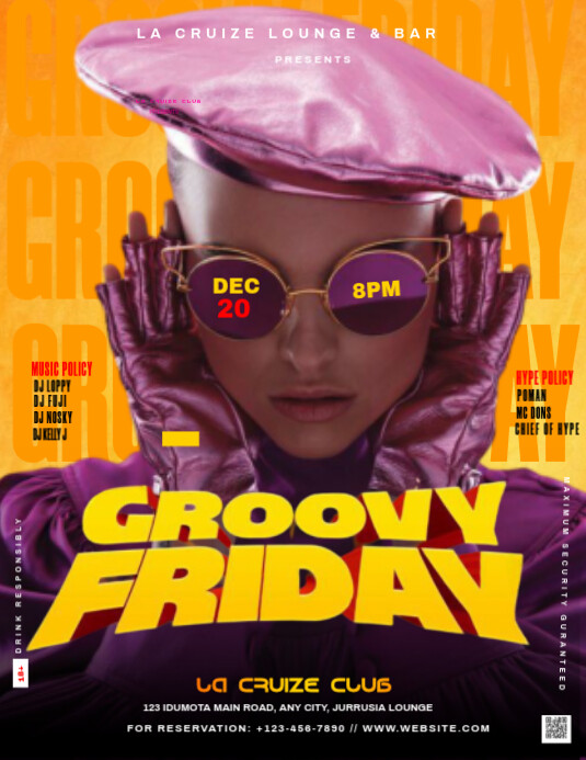 Copy of Orange Joyful Groovy Friday Flyer (us Letter) | PosterMyWall