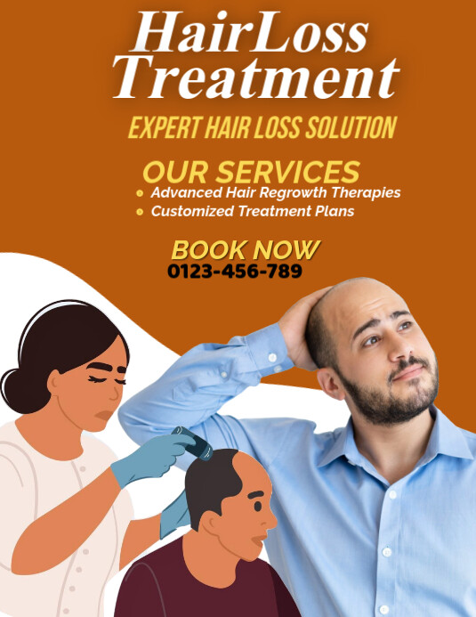Orange Joyful Hair Loose Treatment Flyer (us Letter) Template ...