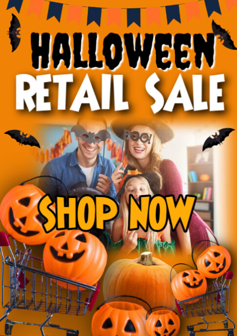 Orange Joyful Halloween Sale A2 Template | PosterMyWall
