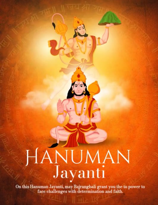 Copy of Orange Joyful Hanuman Day Flyer (us Letter) | PosterMyWall