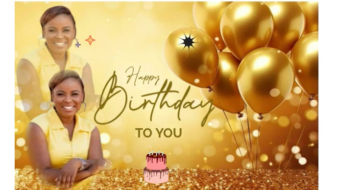 Orange Joyful Happy Birthday Youtube Thumbnail Template | PosterMyWall