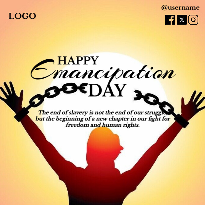 Copy of Orange Joyful Happy Emancipation Day Template Instagram Post ...