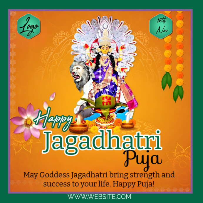 Copy of Orange Joyful Happy Jagadhatri Puja Instagram Post | PosterMyWall