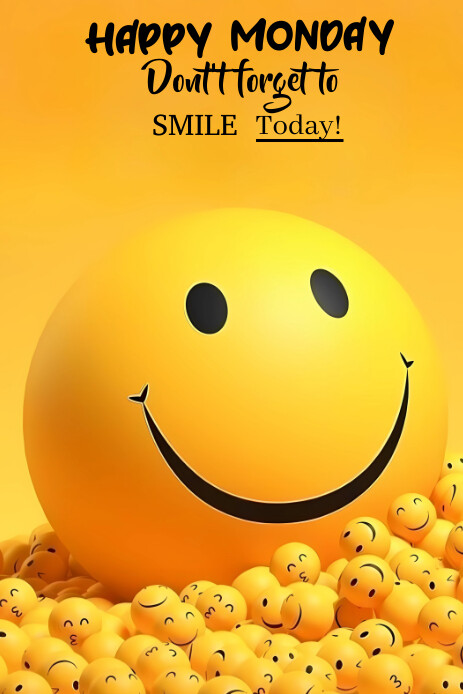 Orange Joyful Happy Monday Pinterest Graphic Template | PosterMyWall