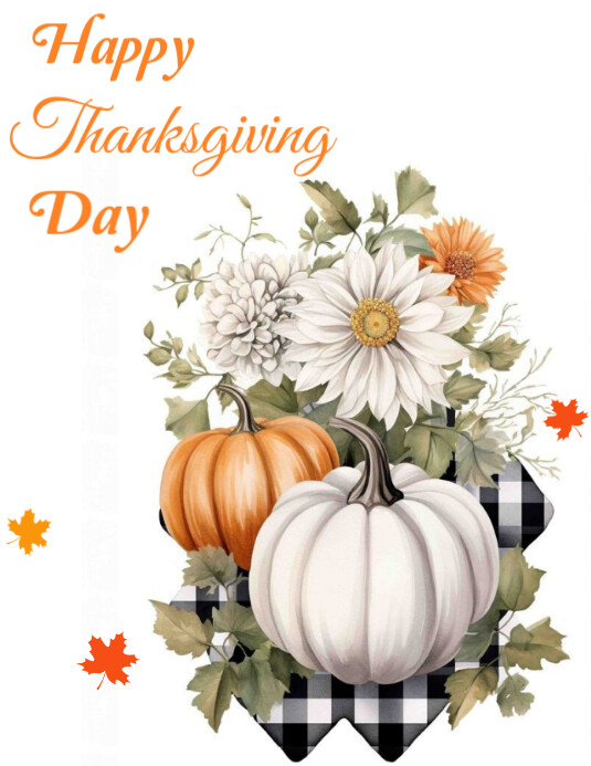 Orange Joyful Happy Thanksgiving Day 2024 Flyer (us Letter) Template ...