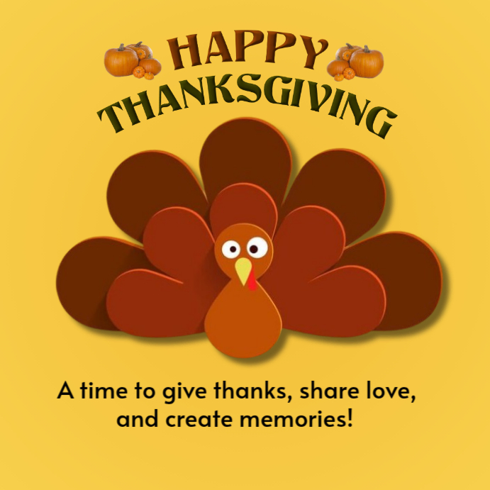 Orange Joyful Happy Thanksgiving Day Celebration Template Instagram ...