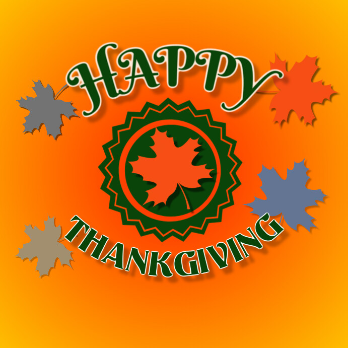 Orange Joyful Happy Thanksgiving Instagram Post Template | PosterMyWall
