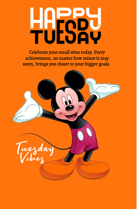 Plantilla de Orange Joyful Happy Tuesday Banner 4' × 6' | PosterMyWall