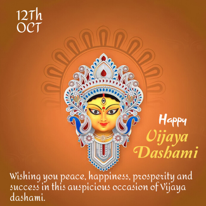 Copy of Orange Joyful Happy Vijaya Dashami Instagram Post | PosterMyWall