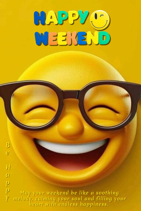 Copy of Orange Joyful Happy Weekend Banner 4' × 6' | PosterMyWall