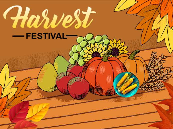Orange Joyful Harvest Festival Yard Sign เทมเพลต | PosterMyWall