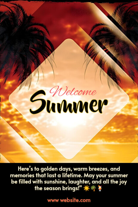 Plantilla de Orange Joyful Hell Summer Poster | PosterMyWall