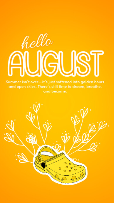 Orange Joyful Hello August Instagram Story Template | PosterMyWall
