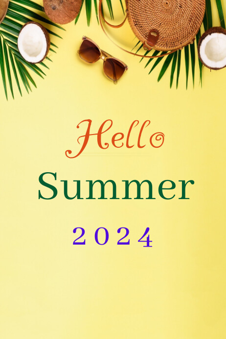 Plantilla de Orange Joyful Hello Summer 2024 Poster | PosterMyWall