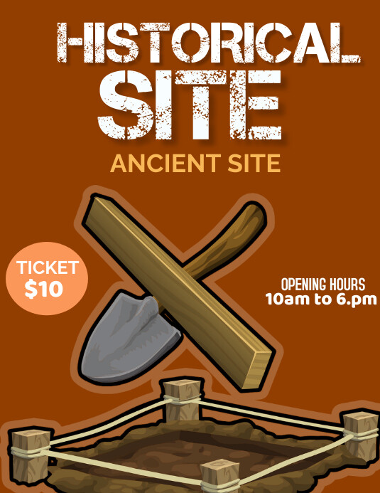 Orange Joyful Historical Site Flyer (us Lette Template | PosterMyWall