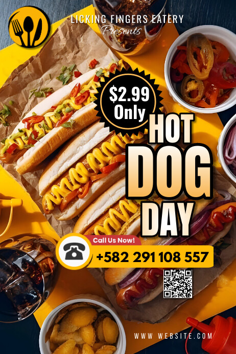Hot Dog Day Promotion Posters Template | PosterMyWall