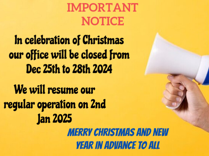 Plantilla de Orange Joyful Important Notice Presentation | PosterMyWall