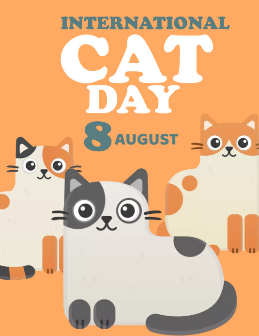 Copy of Orange Joyful International Cat Day Graphics | PosterMyWall