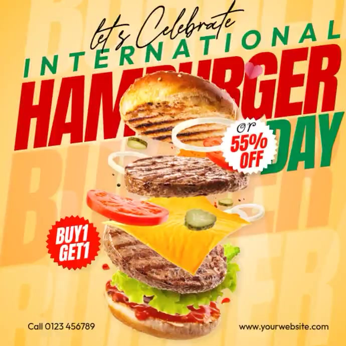 International Hamburger Day Template | PosterMyWall