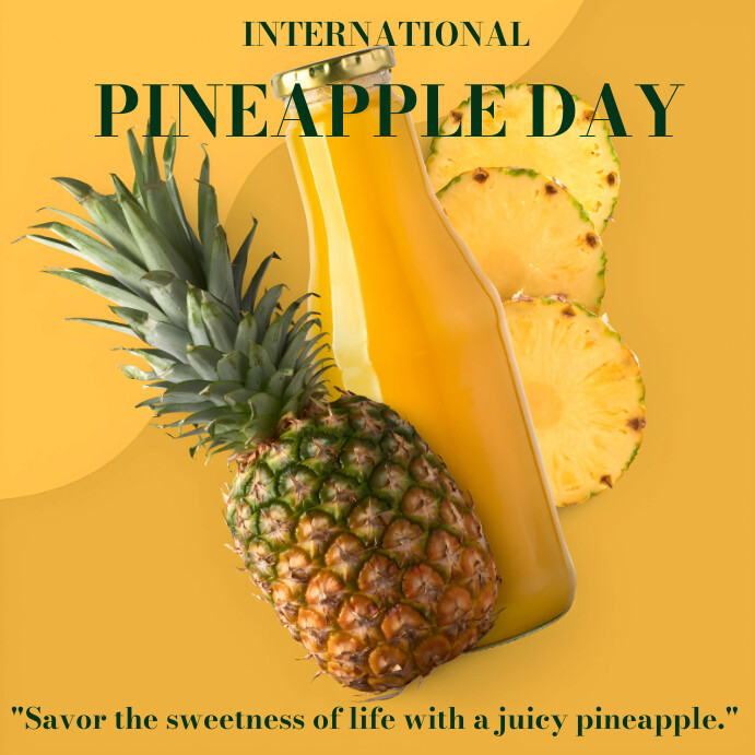 Orange Joyful International Pineapple Day In Template | PosterMyWall