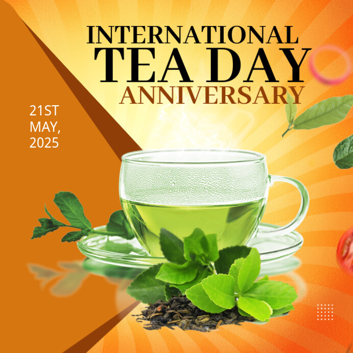Orange Joyful International Tea Day Instagram Post Template | PosterMyWall