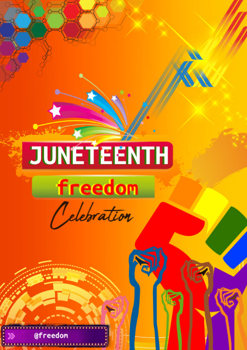 Copy of Orange Joyful Juneteenth Freedom Celebration Poster A2 ...