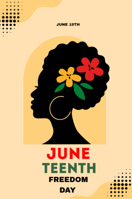 Orange Joyful Juneteenth Freedom Day Poster Template | PosterMyWall