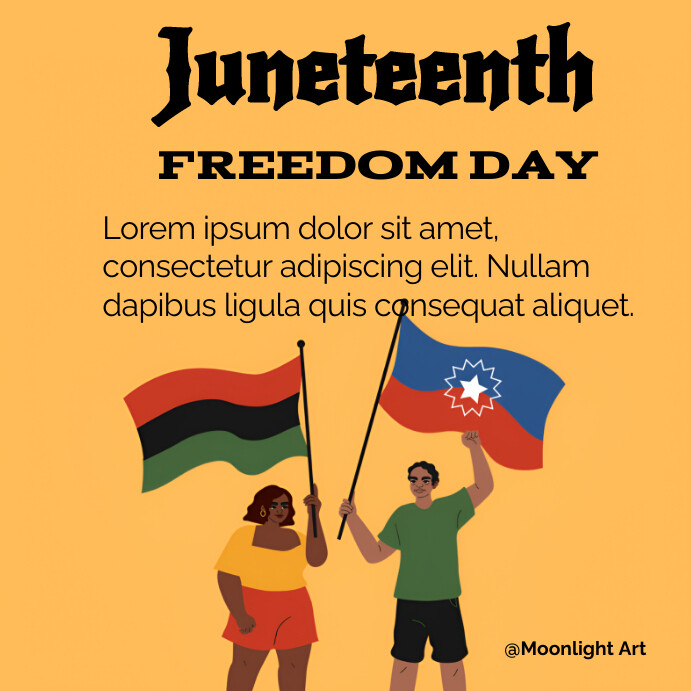 Orange Joyful Juneteenth Instagram Post Template | PosterMyWall