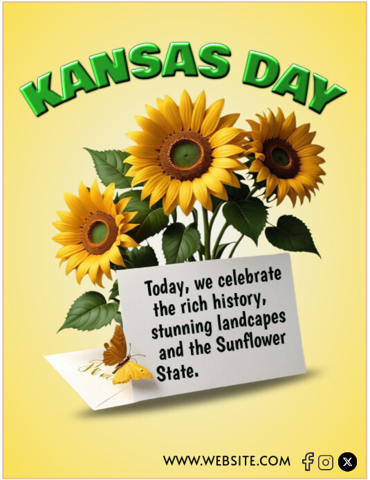Copy of Orange Joyful Kansas Day Flyer (us Letter) | PosterMyWall