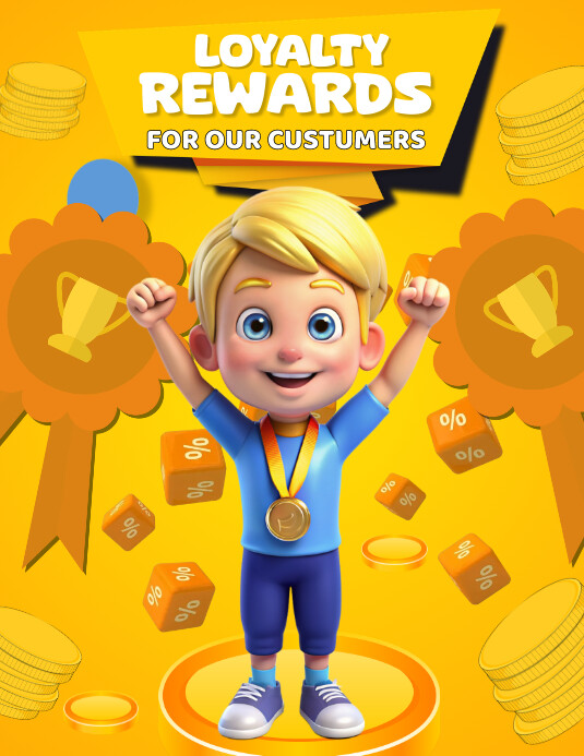 Copy of Orange Joyful Loyalty Rewards Flyer (us Lett | PosterMyWall