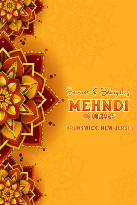 Orange Joyful Mehndi Celebration Poster Template | PosterMyWall
