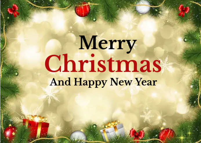 Orange Joyful Merry Christmas Postcard Template | PosterMyWall