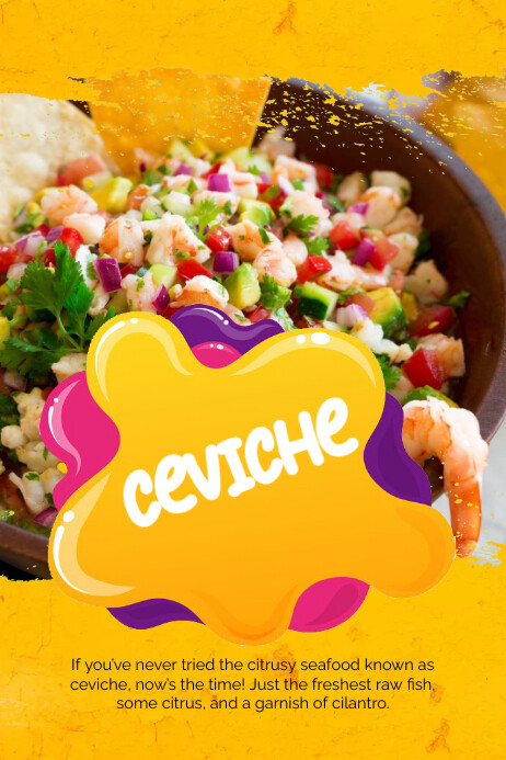 Copy of Orange Joyful National Ceviche Day Poster | PosterMyWall