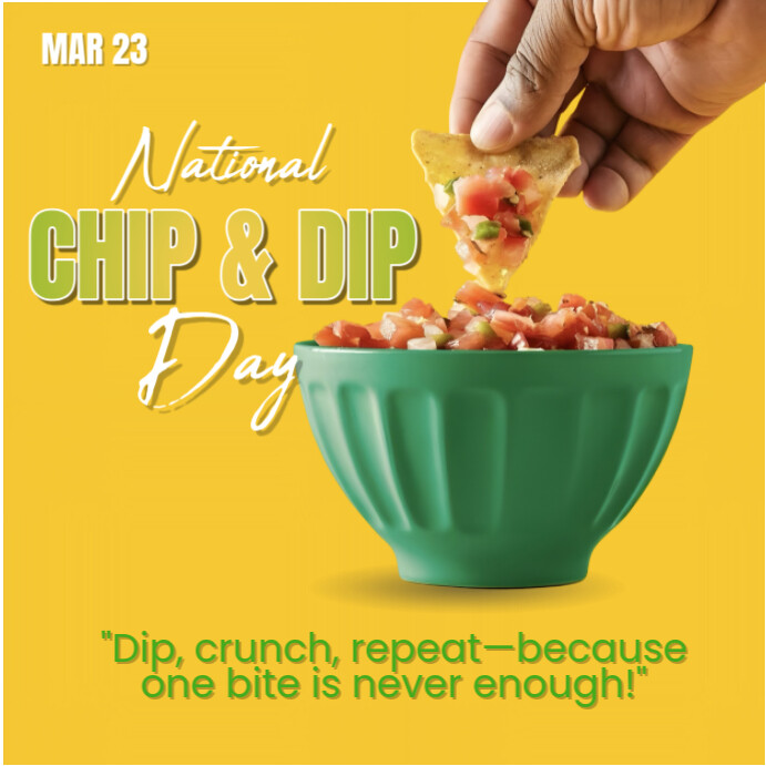 Orange Joyful National Chip And Dip Day Instagram Post Template ...