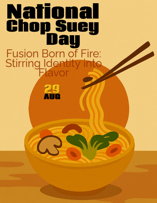 Orange Joyful National Chop Suey Day Flyer (us Letter) Template ...