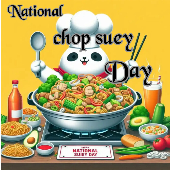 Plantilla de Orange Joyful National Chop Suey Day Instagr | PosterMyWall
