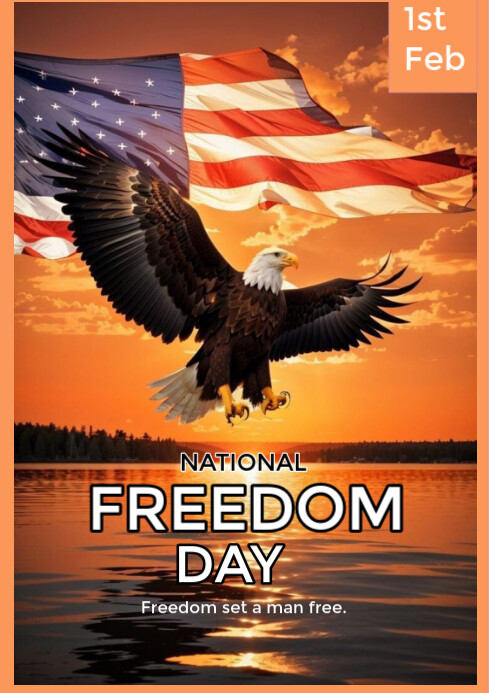 Copy of Orange Joyful National Freedom Day Flyer A4 | PosterMyWall