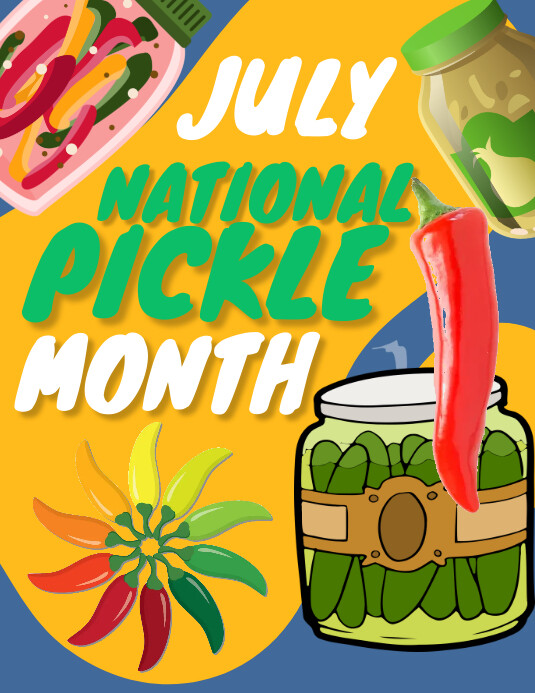Modèle Orange Joyful National Pickle Month July Flye | PosterMyWall