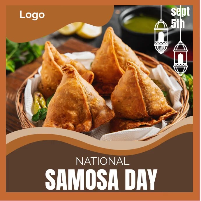 Orange Joyful National Samosa Day Video Flyer Template | PosterMyWall