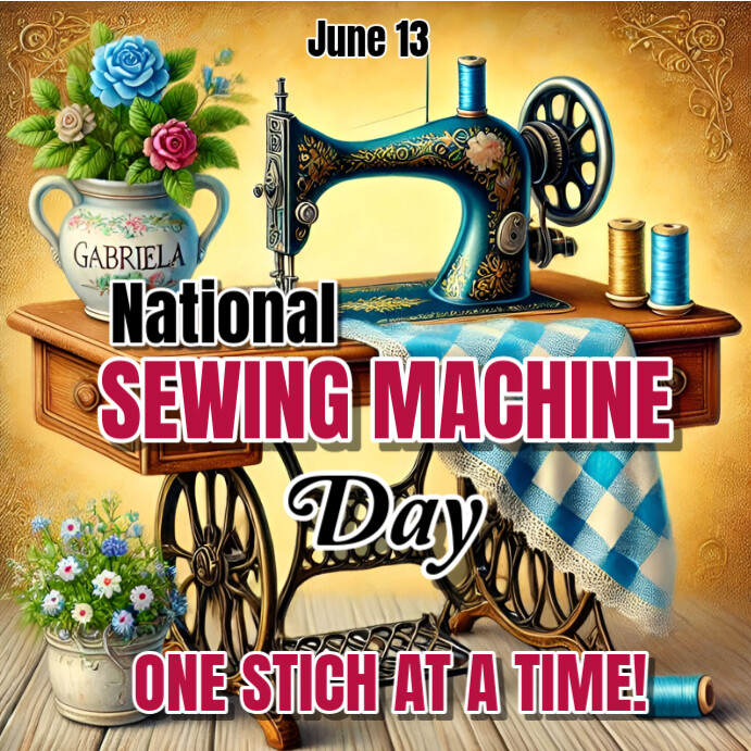 Copy of Orange Joyful National Sewing Machine Day Instagram Post ...