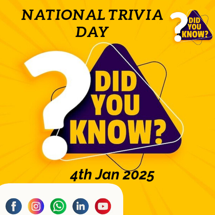 Orange Joyful National Trivia Day Instagram Post Template | PosterMyWall