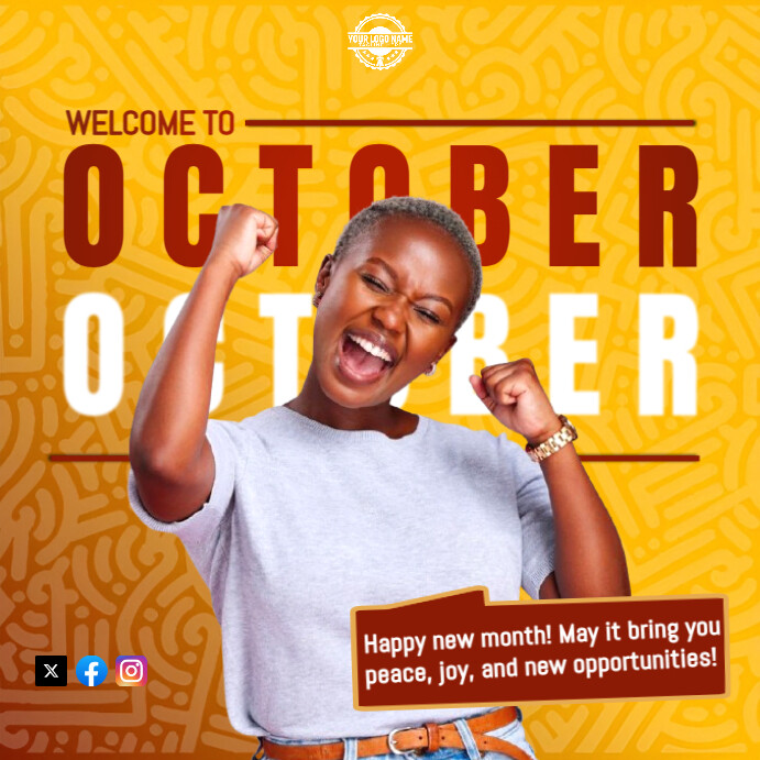 Orange Joyful New Month Square (1:1) Template | PosterMyWall