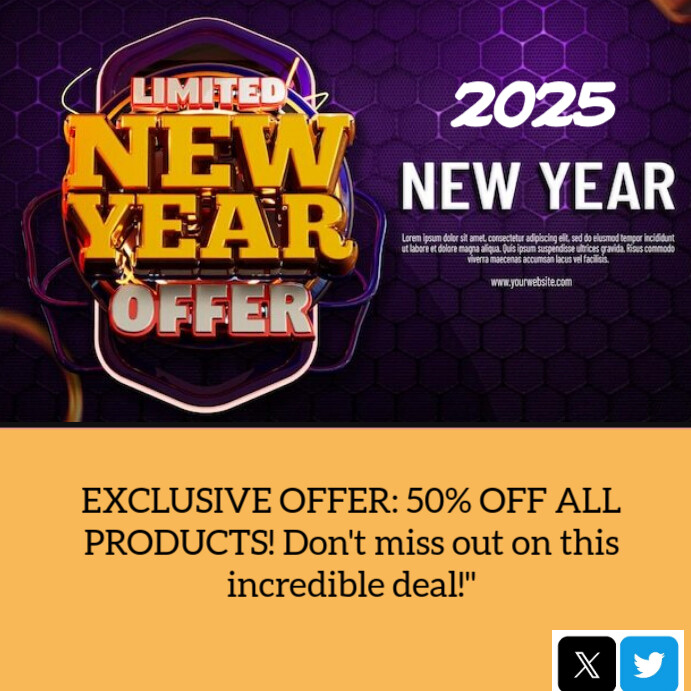 Orange Joyful New Year New Offer Instagram Post Template | PosterMyWall