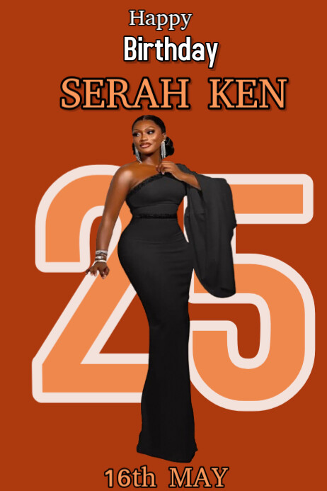 Orange Joyful Orange Happy Birthday Poster Template | PosterMyWall