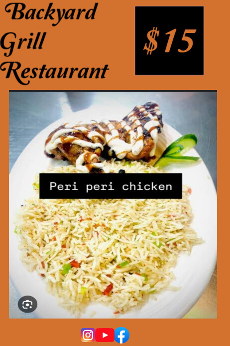 Orange Joyful Peri Peri Chicken Poster Template | PosterMyWall