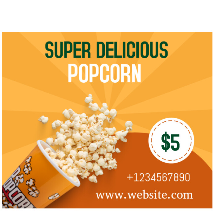 Modèle Orange Joyful Popcorn Instagram Post | PosterMyWall