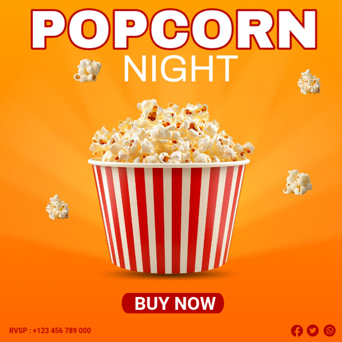 Copy of Orange Joyful Popcorn Instagram Post | PosterMyWall