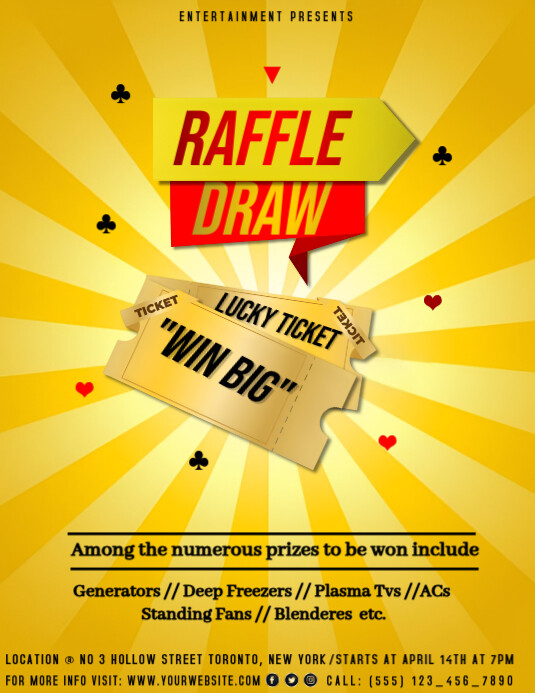Orange Joyful Raffle Contest Flyer (us Letter) Template | PosterMyWall