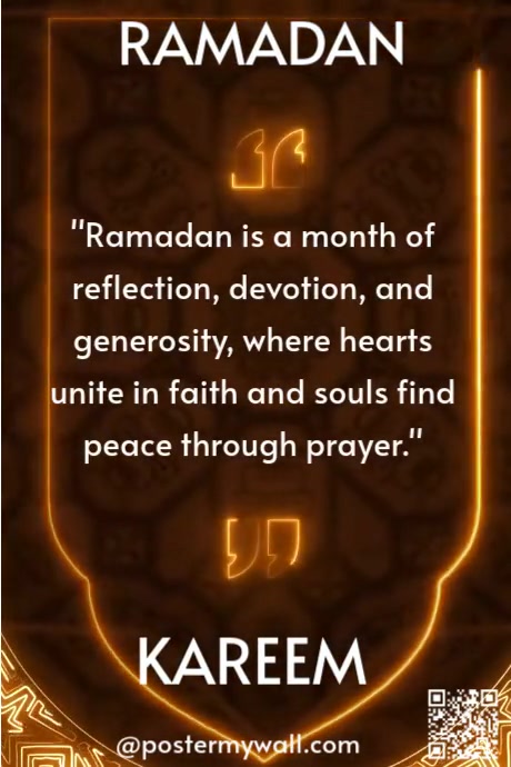 Copy of Orange Joyful Ramadan Kareem Quote Design Template Poster ...