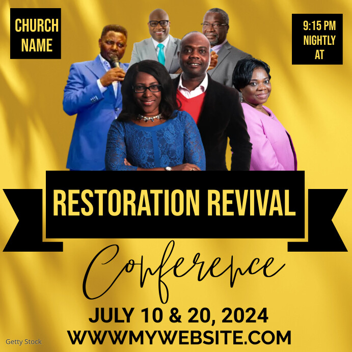 Orange Joyful Restoration Conference Flyers I Template | PosterMyWall
